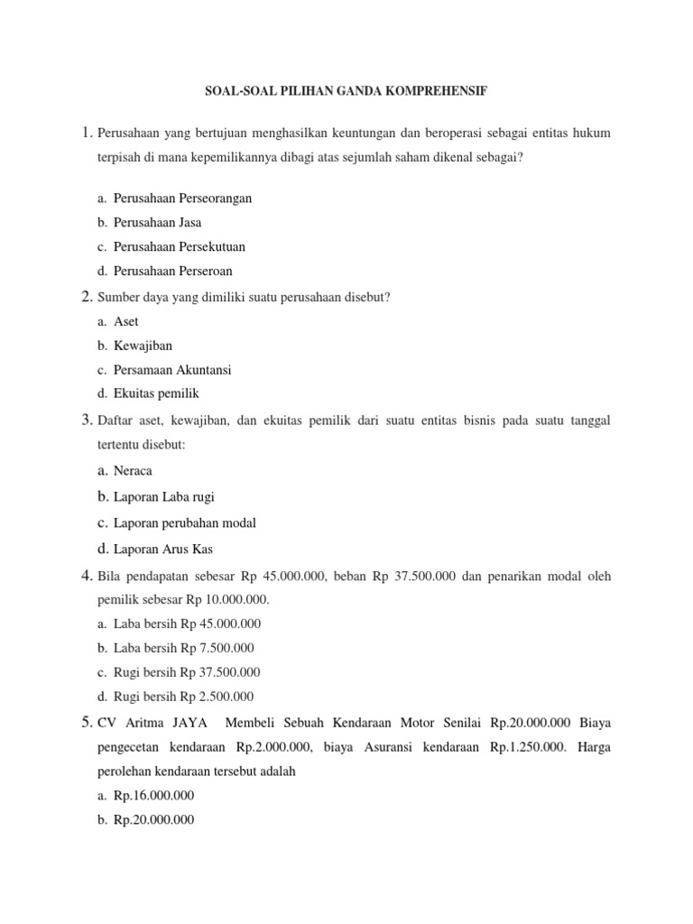Soal Kompre 2020 | PDF