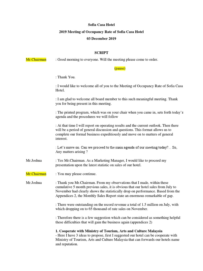 Full Script Meetings | PDF | Employment | Foods