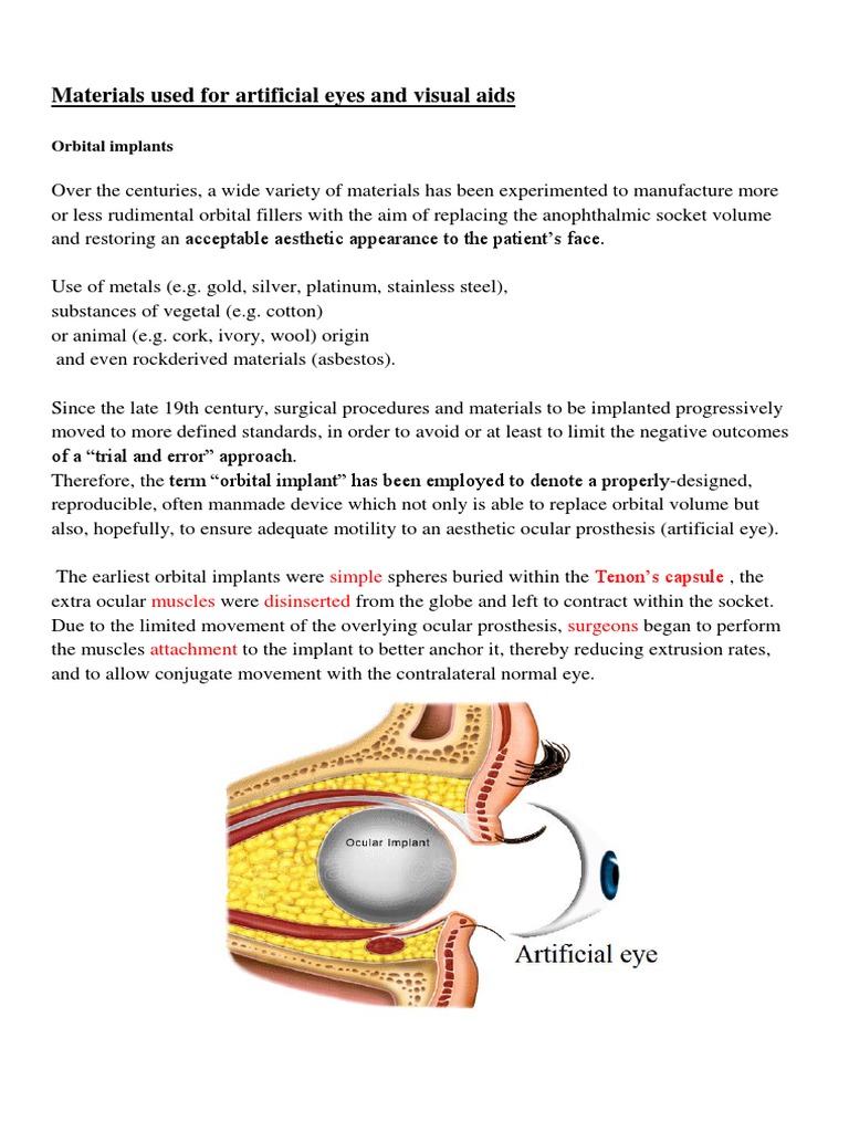 Materials for Artificial Eyes Explained | PDF | Poly(Methyl ...
