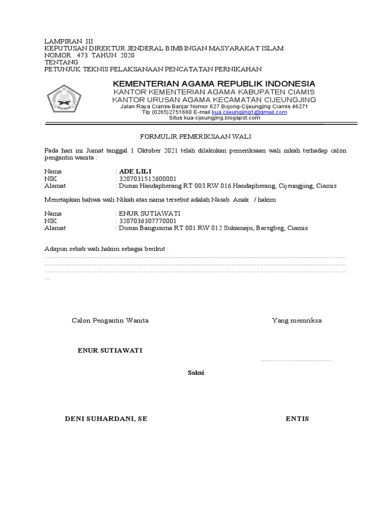 Blanko Model N Baru 2020 | PDF