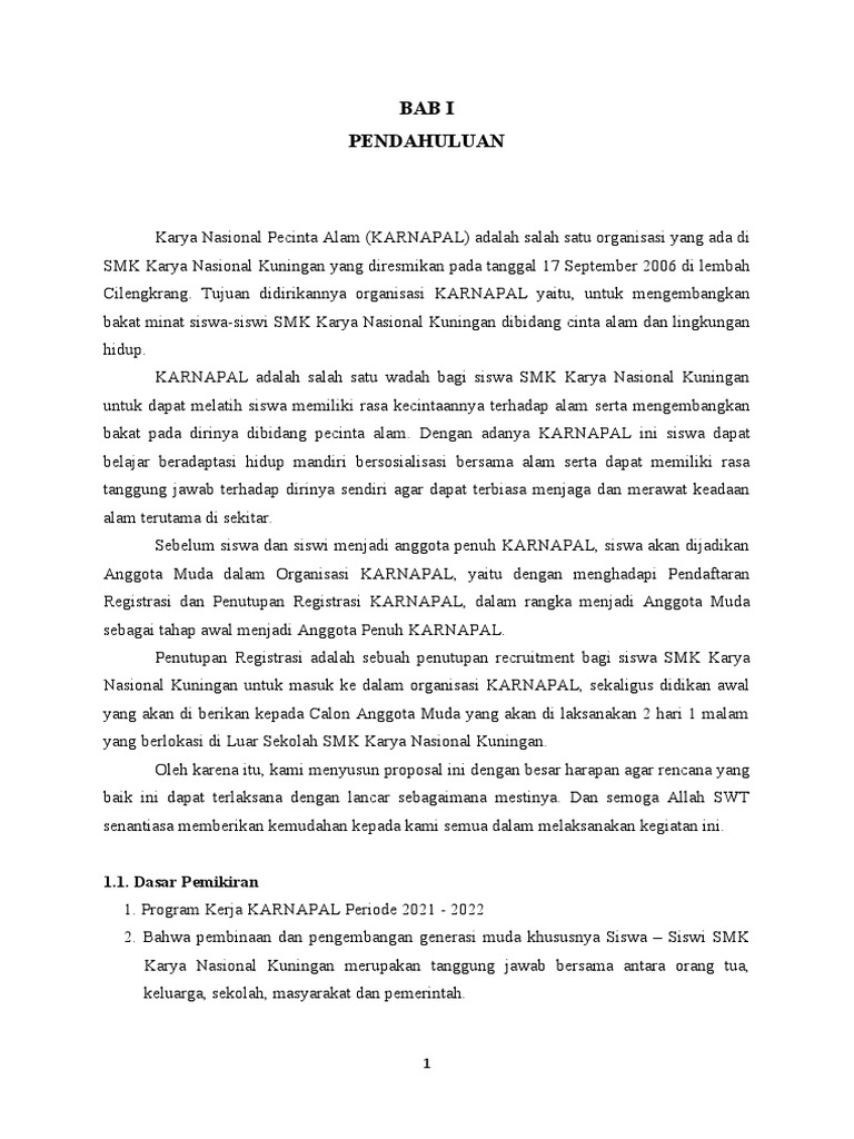 Proposal Penutupan Registrasi Wata | PDF