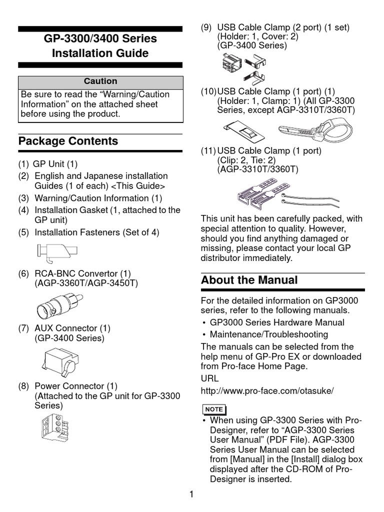 GP-3300/3400 Series Installation Guide: Caution | PDF | Electrical ...
