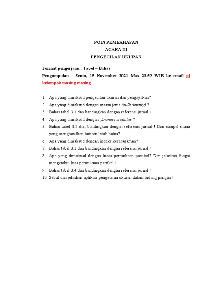 Poin Pembahasan Acara 3 | PDF