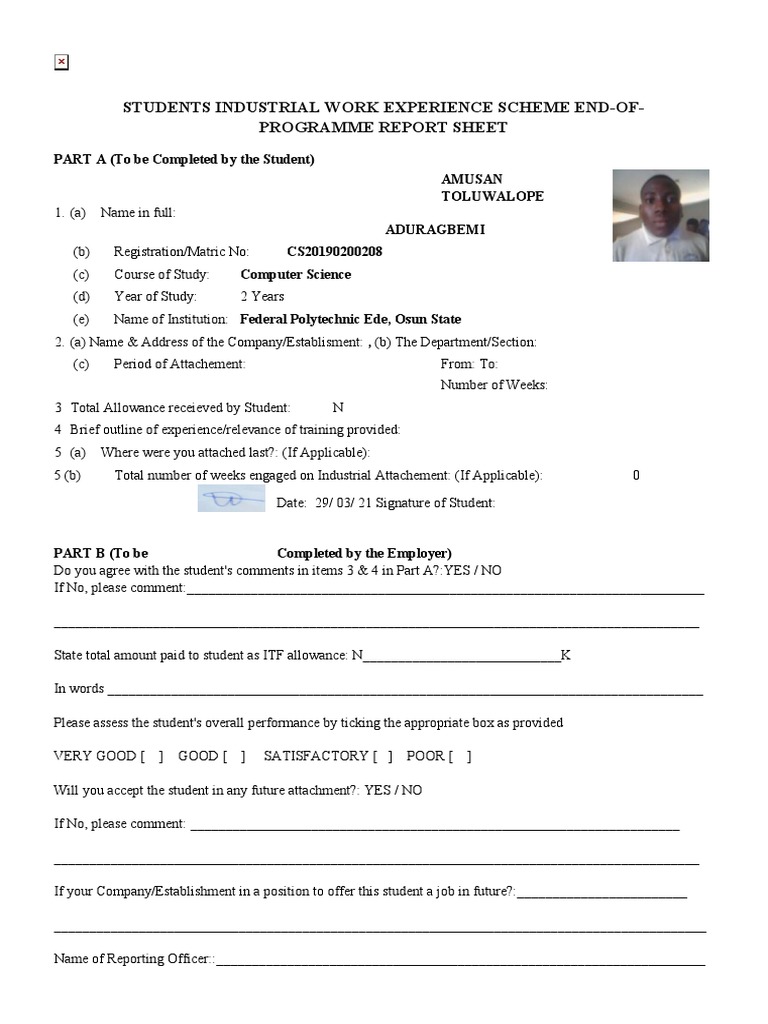 My Siwes Report | PDF