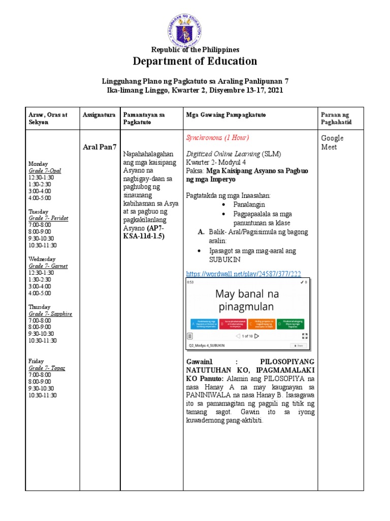 Q2 W5 Ap7 WHLP | PDF