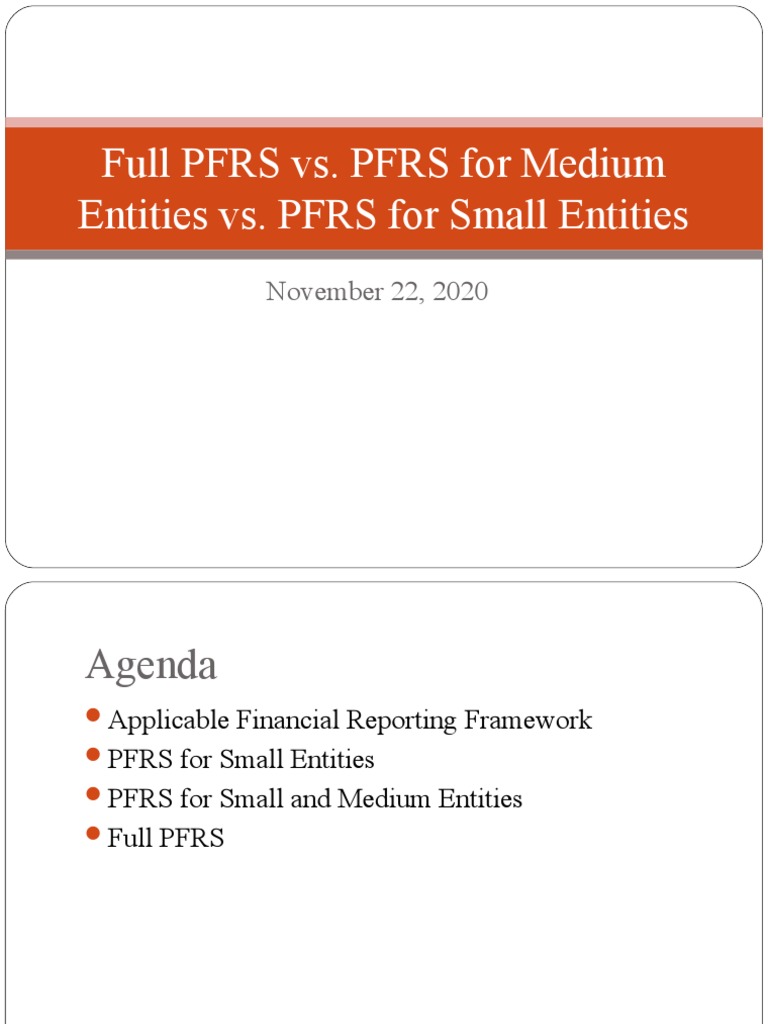 PFRS Frameworks: Full, Medium, Small | PDF | Financial Statement ...