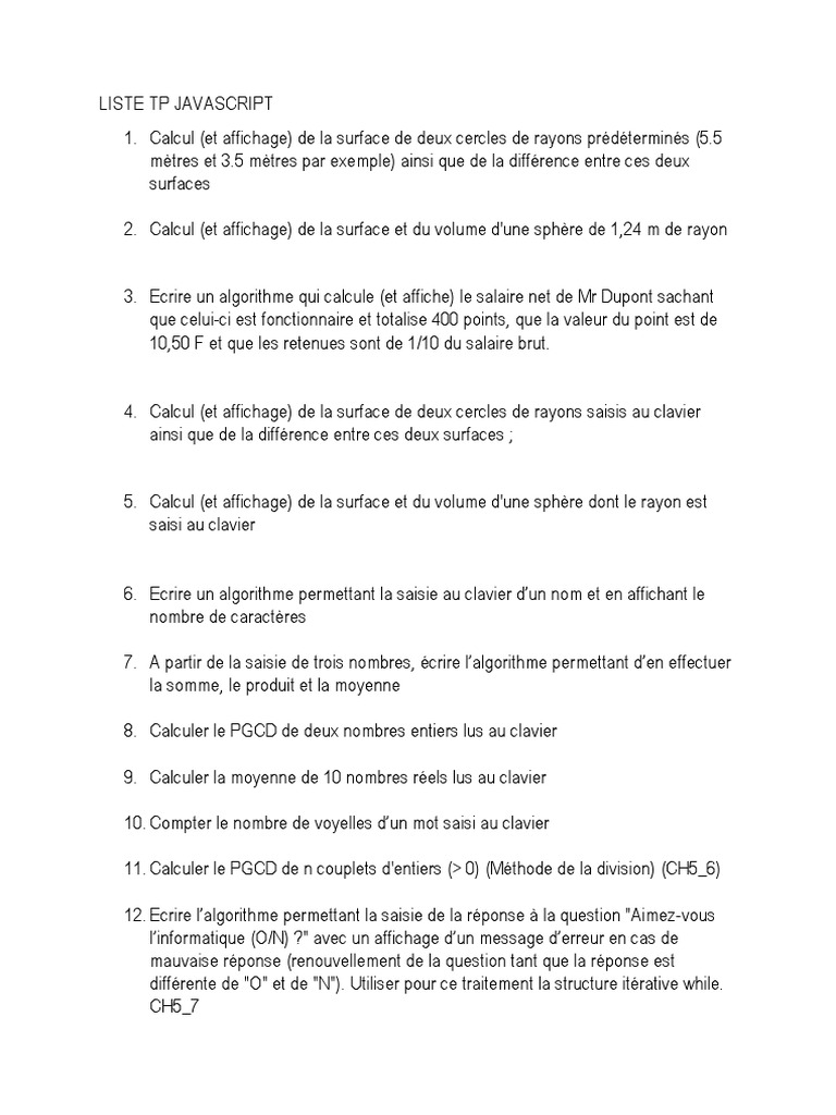 TP Javascript | PDF | Modèle d'objet de document