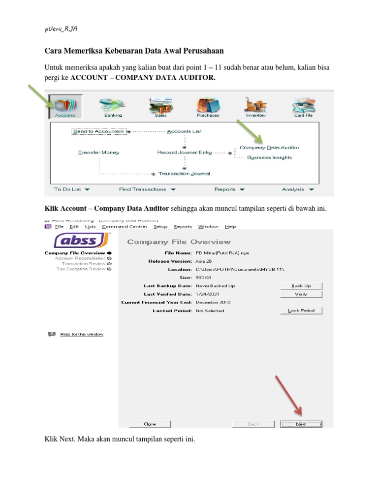 Cara Memeriksa Kebenaran Data Awal Perusahaan | PDF