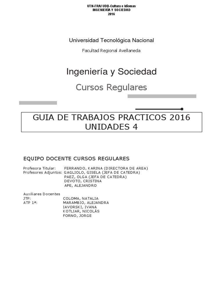 Guia TP Unidad 4 | PDF | Ingeniería | Ciencia y Tecnología