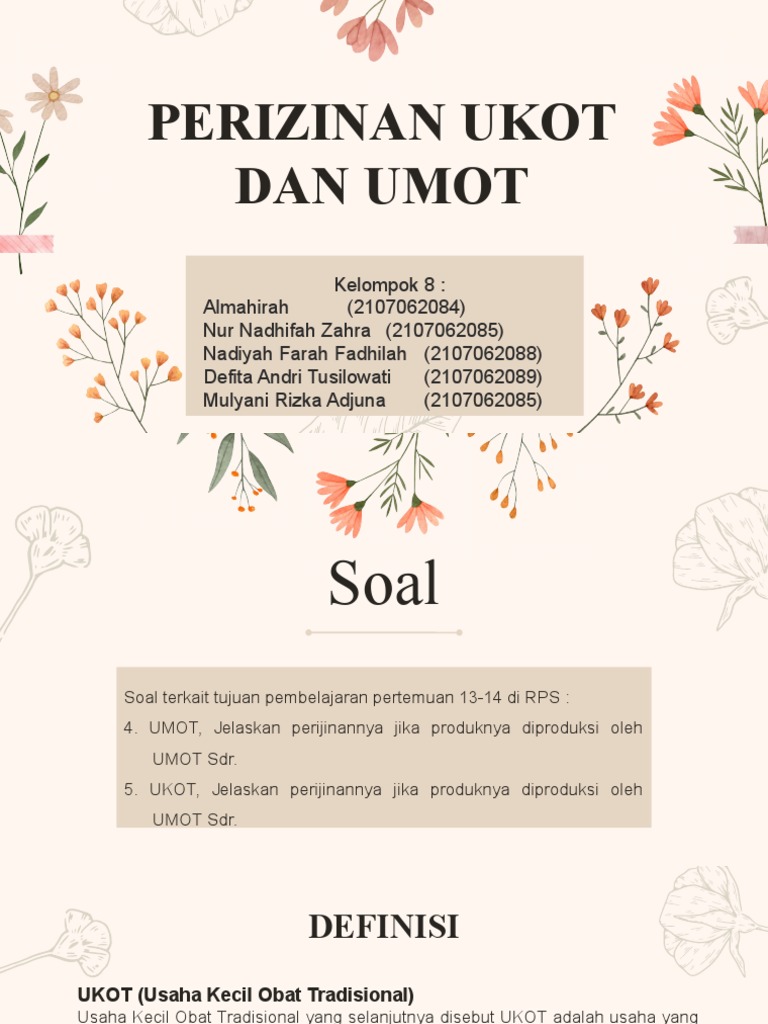 Perizinan UKOT Dan UMOT | PDF | Bisnis | Pengelolaan Keuangan & Uang