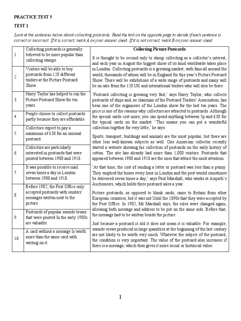 Practice Tests 5 | Download Free PDF | Postcard | Mail