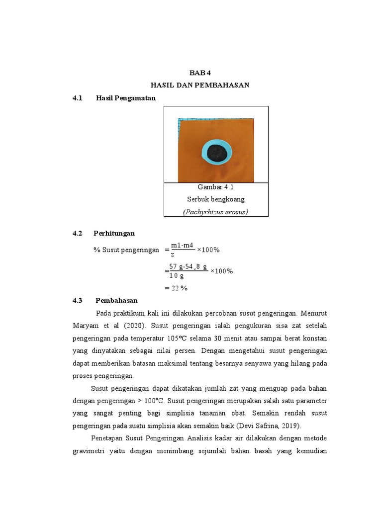Analisis Susut Pengeringan Simplisia | PDF | Kesehatan Holistik | Sains ...