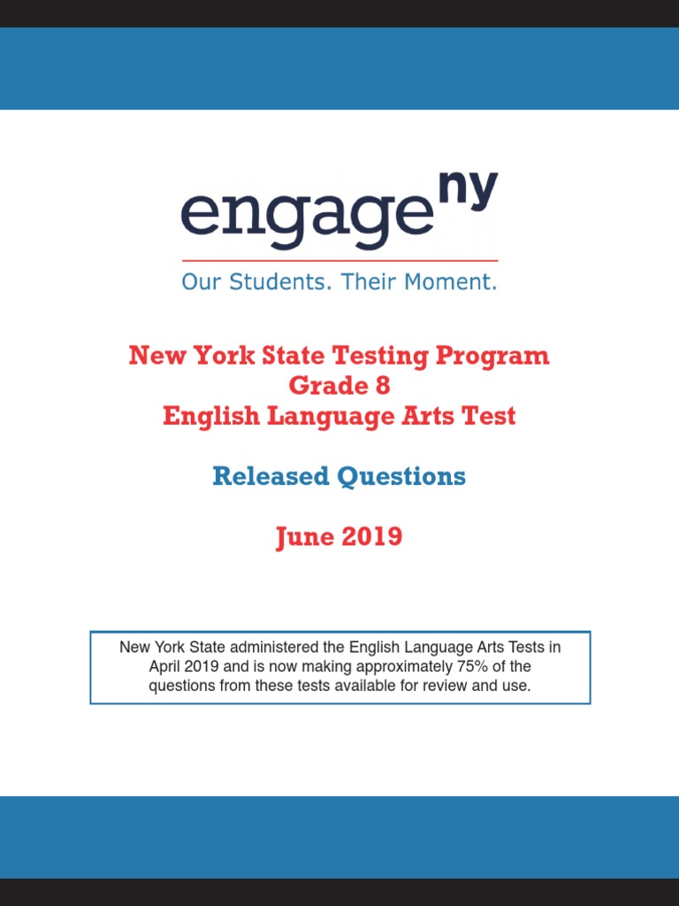 New York State Testing Program Grade 8 English Language Arts Test | PDF ...