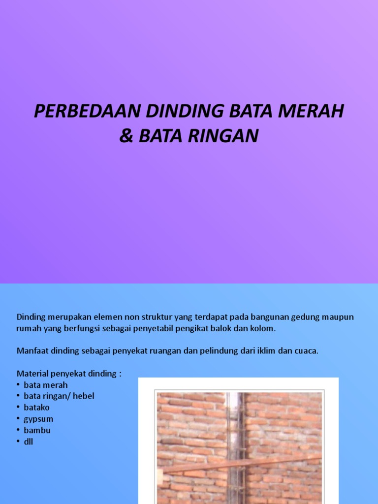 Perbedaan Dinding Bata Merah & Bata Ringan, Menghitung Kebutuhan Bata Ringan | PDF