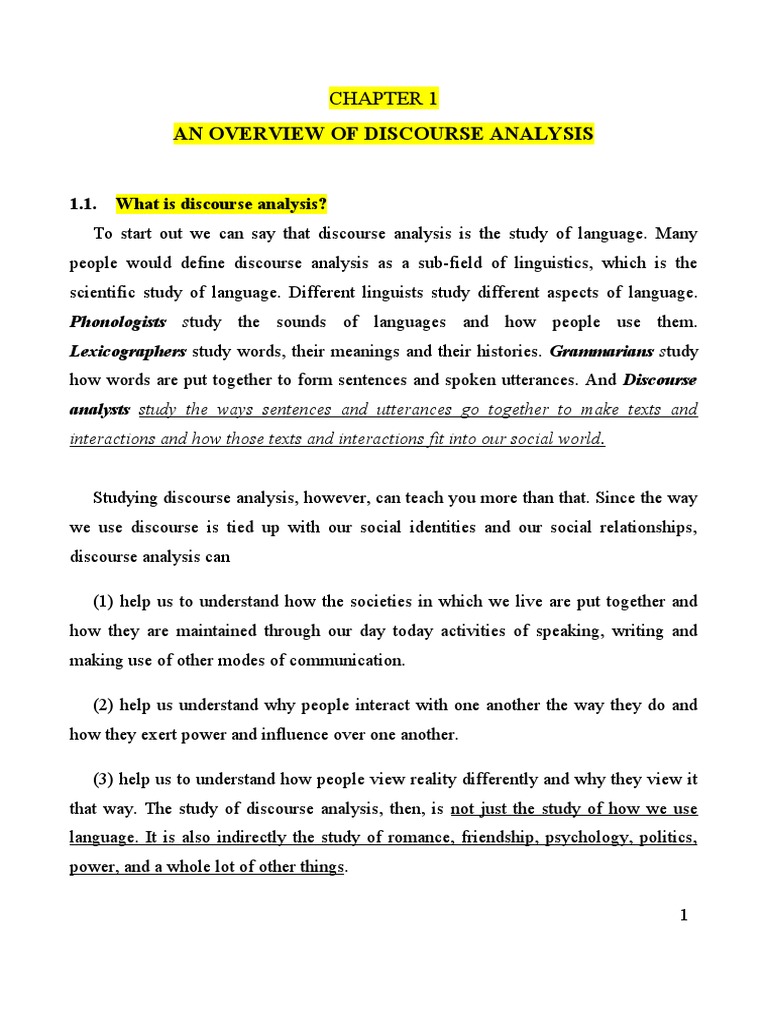 Chapter 1 - Da | PDF | Discourse | Linguistics