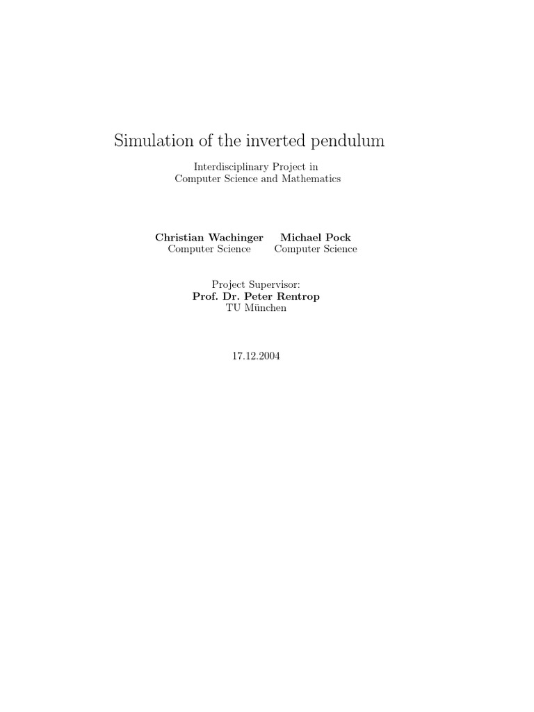 Inverted Pendulum Simulation Project | PDF | Artificial Neural Network ...