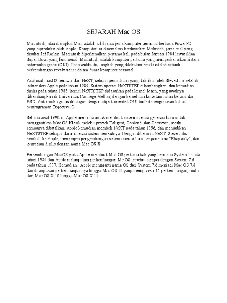 Sejarah Mac OS | PDF