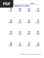 Restas de 2 cifras sin llevar | PDF