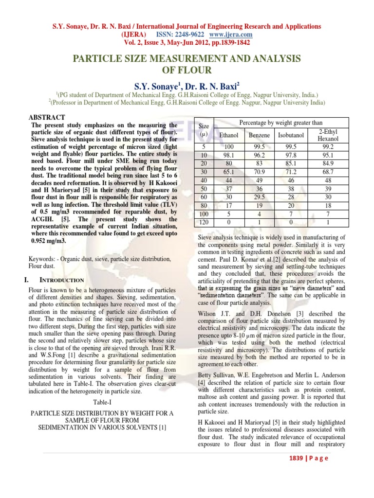 Flour Particle Size Analysis via Sieving | PDF | Particle Size Distribution