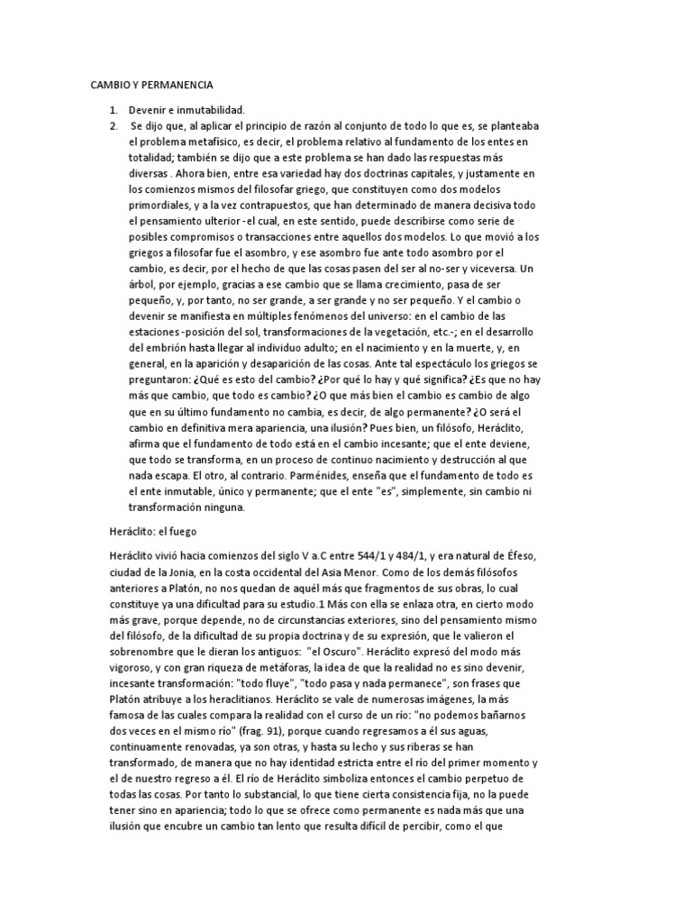 Filosofía Clase Heráclito 1 1 Pdf Metafísica Teorías Filosóficas