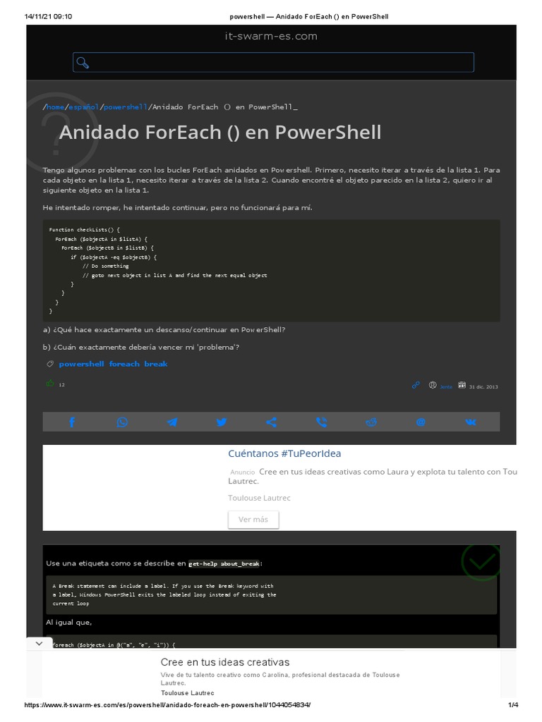 Powershell - Anidado ForEach en PowerShell PDF | PDF | Informática ...