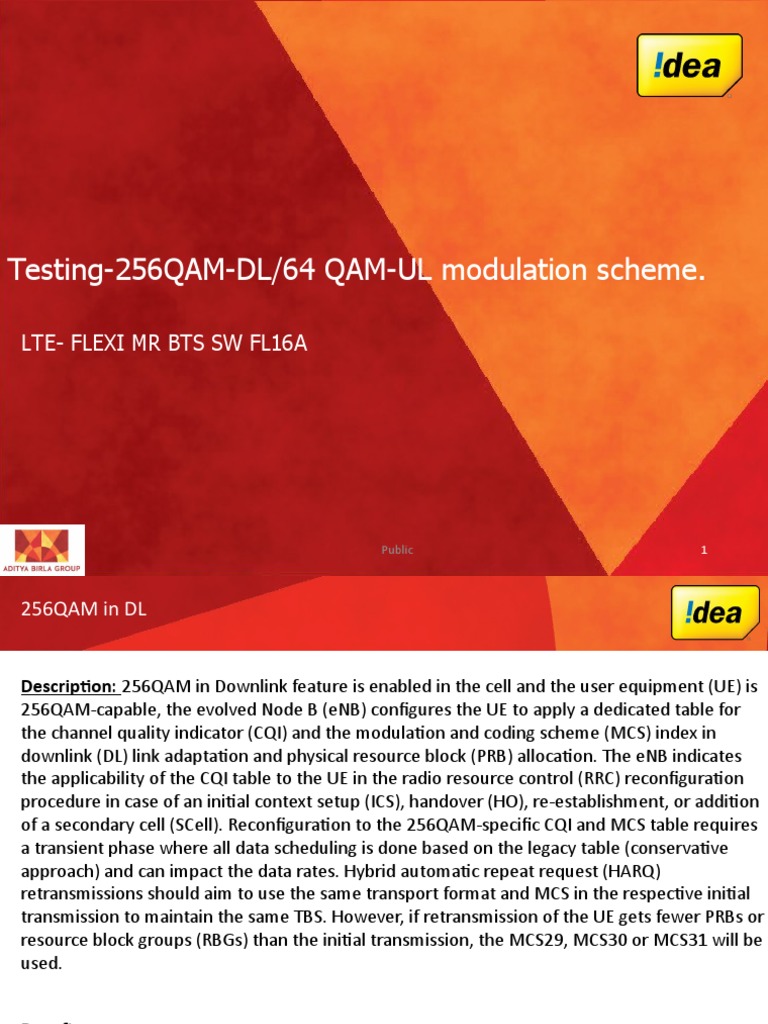 DL 256qam & Ul 64qam | PDF | Physical Layer Protocols | Computer Science