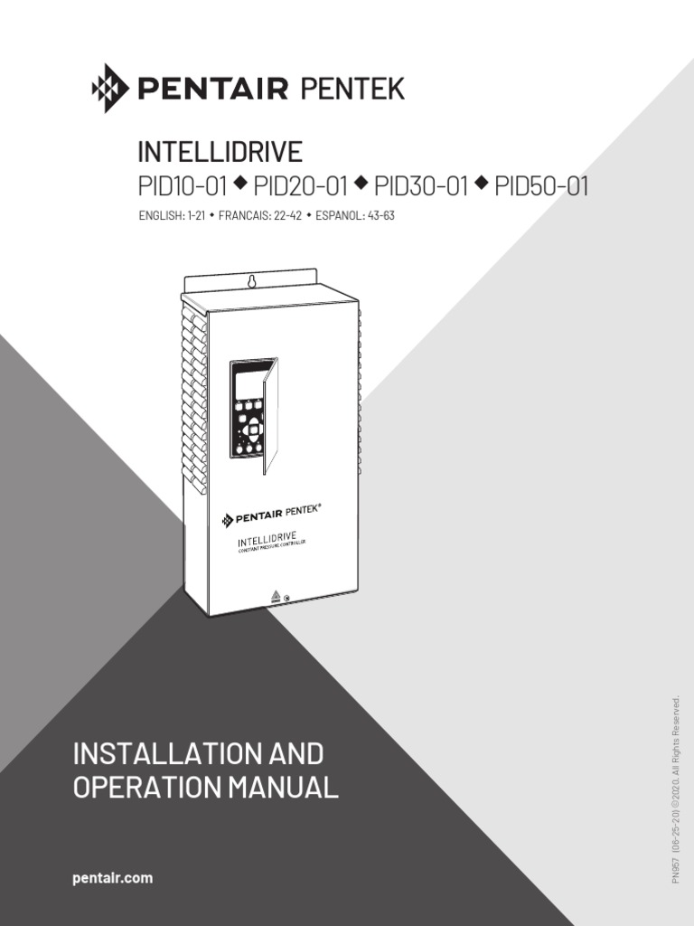 Pentek Intellidrive Pid Manual | PDF | Electrical Wiring | Electric Motor