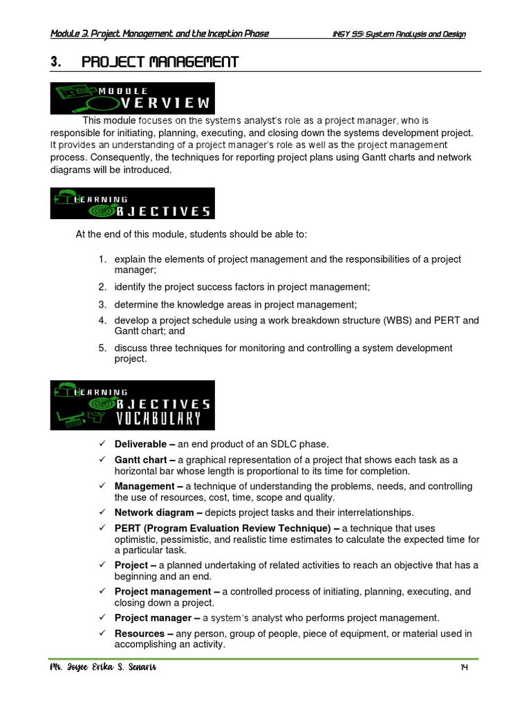 Lesson 3. Project Management | PDF | Project Management | Systems Science