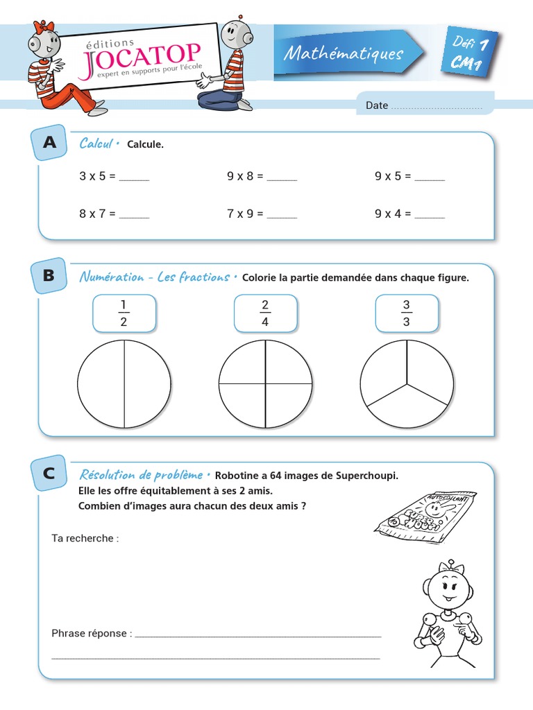 Jocatop Defi 01 Maths Cm1 | PDF