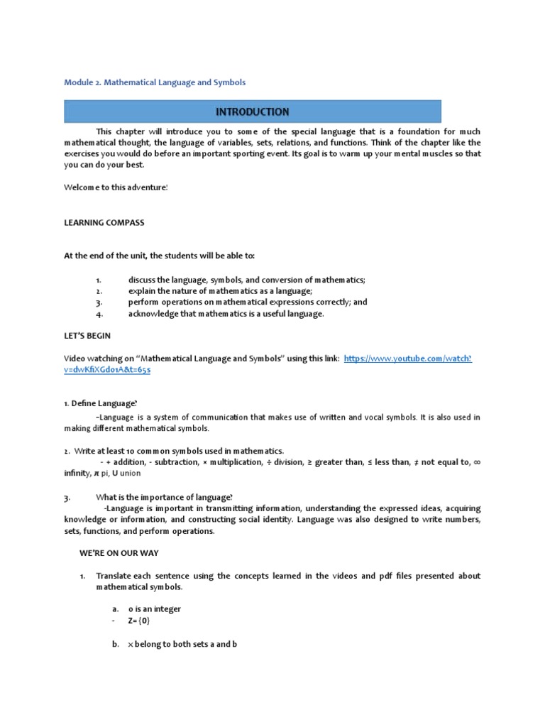 Math 101 Module 2 | PDF | Truth | Numbers