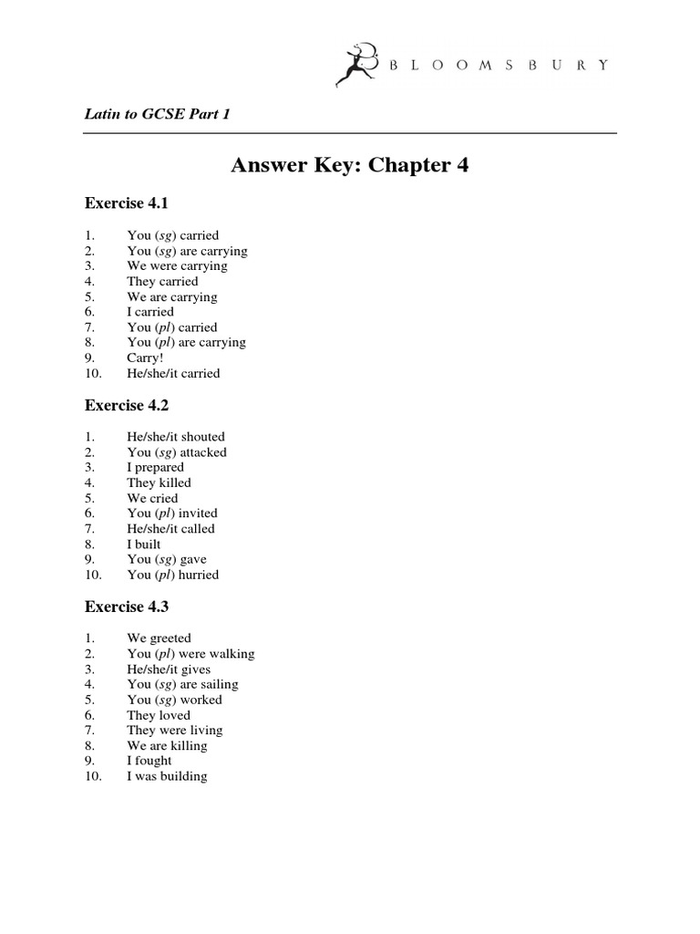 Answer Key Chapter 4 | PDF | Aeneas | Roman Mythology