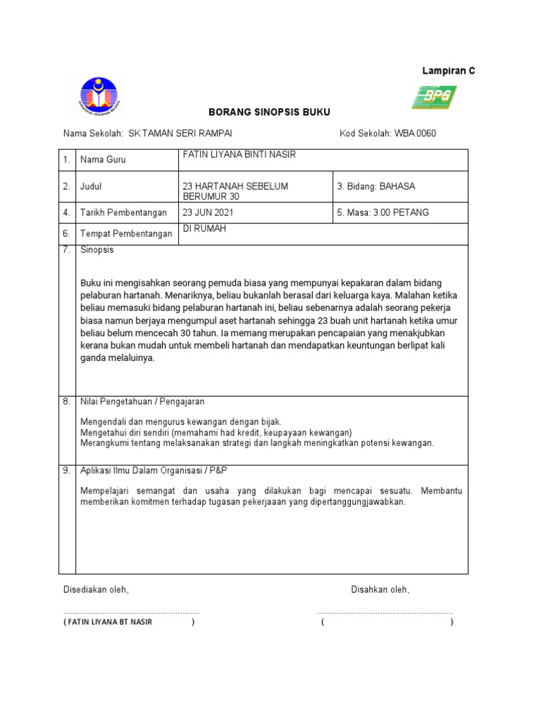 Book Review Borang Sinopsis Buku Splkpm - Riset Book Review Borang Sinopsis Buku Splkpm - Riset