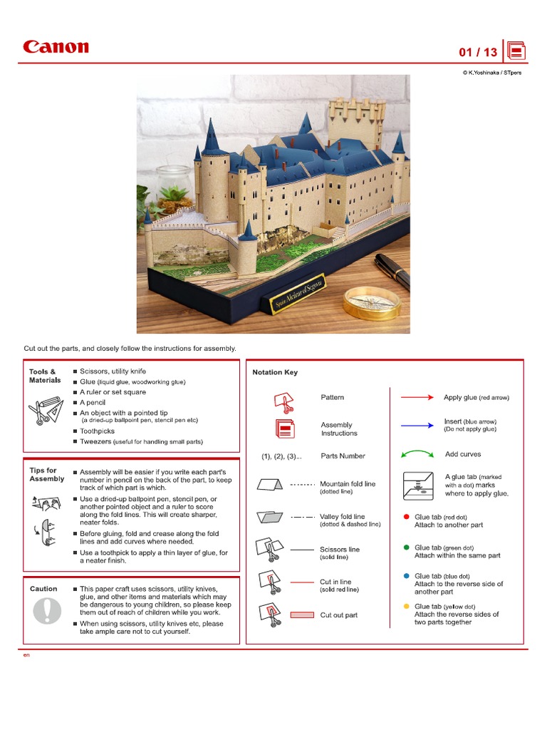 Instructions Papercraft Castle 1 | PDF