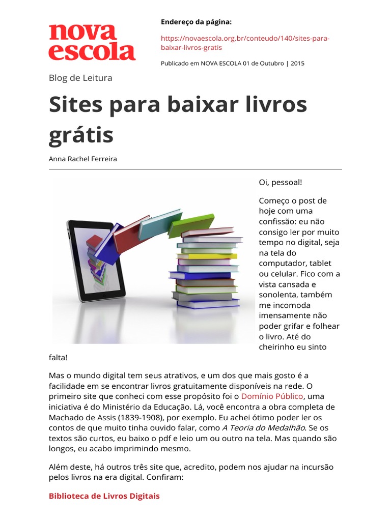 Sites para Baixar Livros Gratispdf | PDF | Livros | Bibliotecas