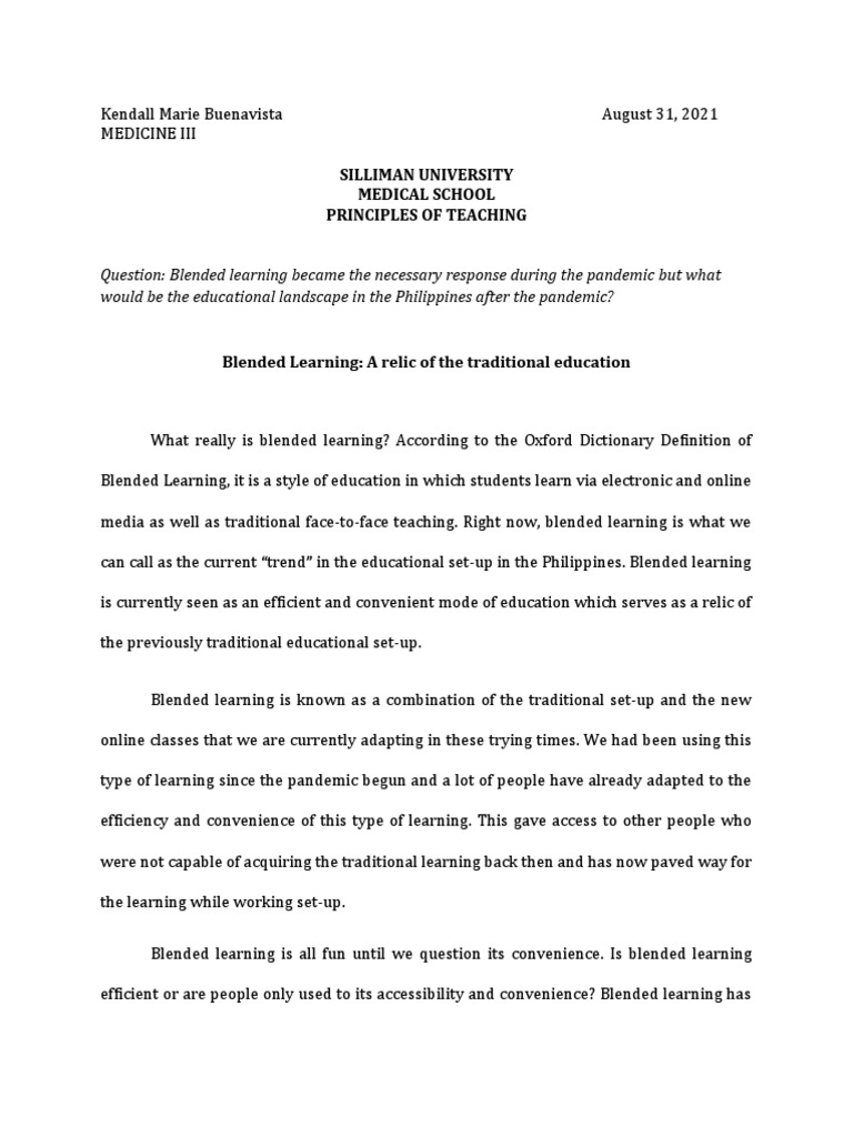 Blended Learning Assignment Download Free Pdf Learning