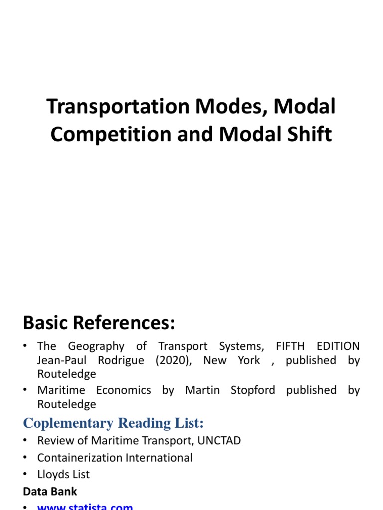 Transportation Modes, Modal Competition and Modal Shift | PDF ...