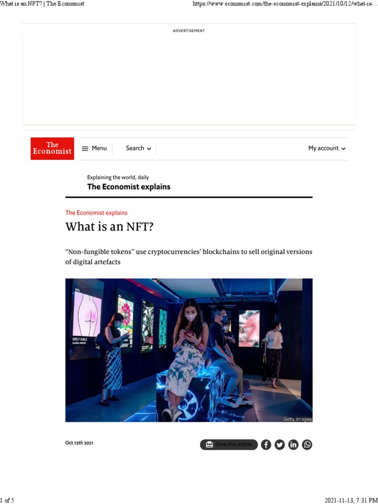 What Is An NFT The Economist | PDF