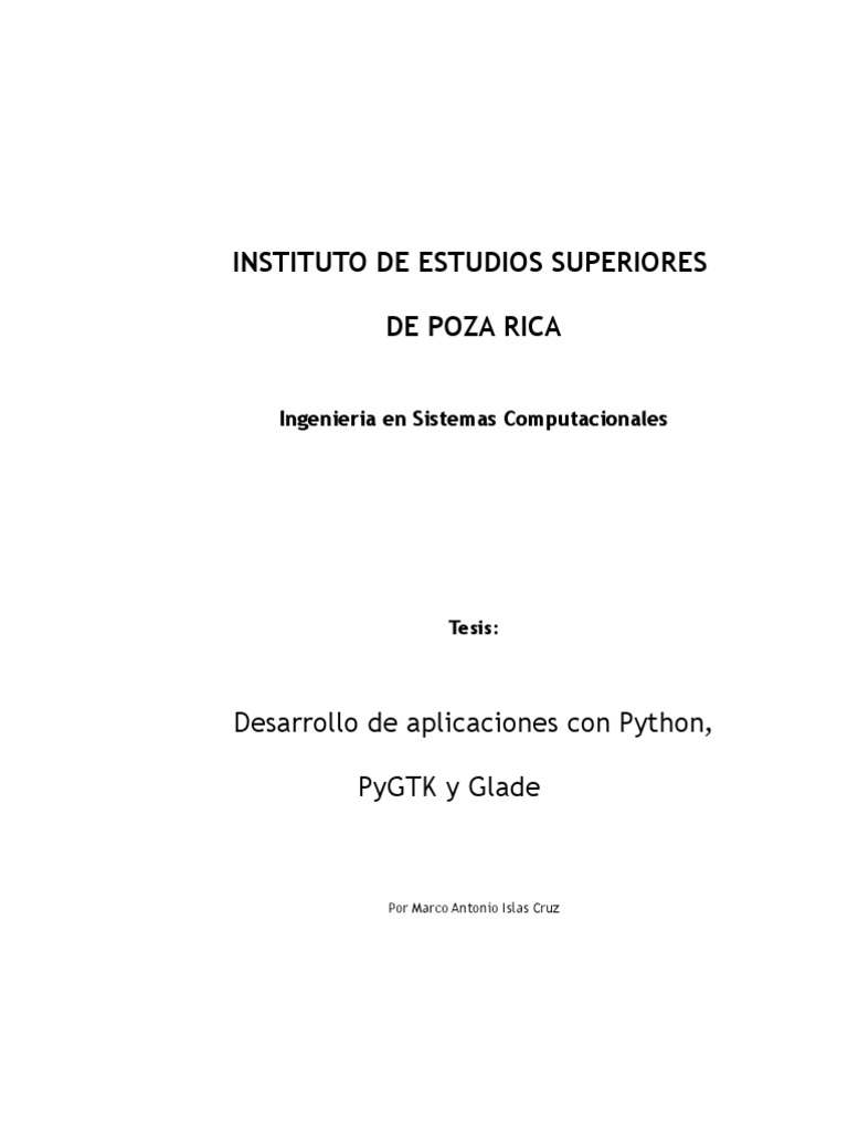 Desarrollo De Aplicaciones Con Python Pygtk Y Glade Pdf Python Lenguaje De Programación