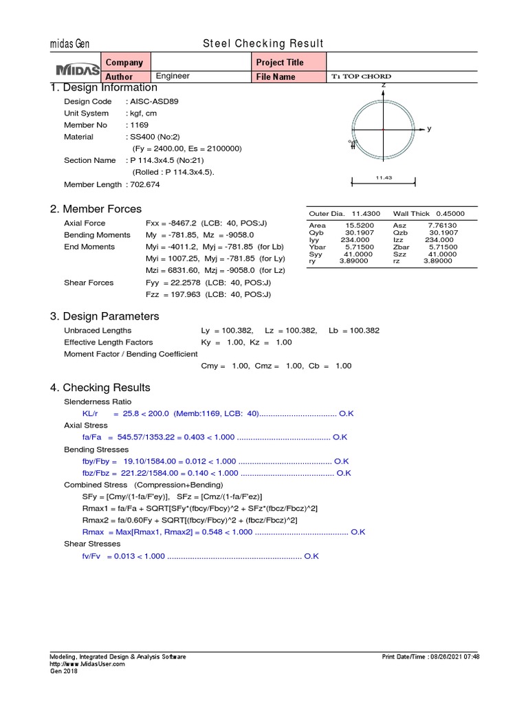 Midas Gen: 1. Design Information | PDF | Civil Engineering | Solid ...