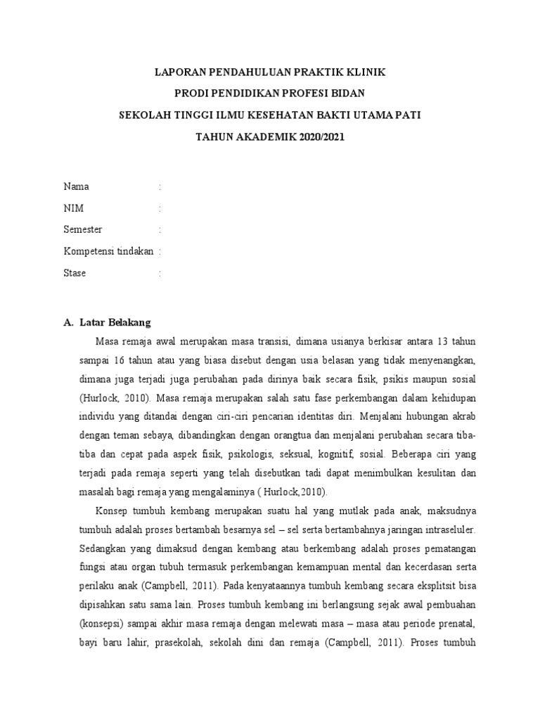 Tahap Perkembangan Remaja dan Ciri-Cirinya | PDF