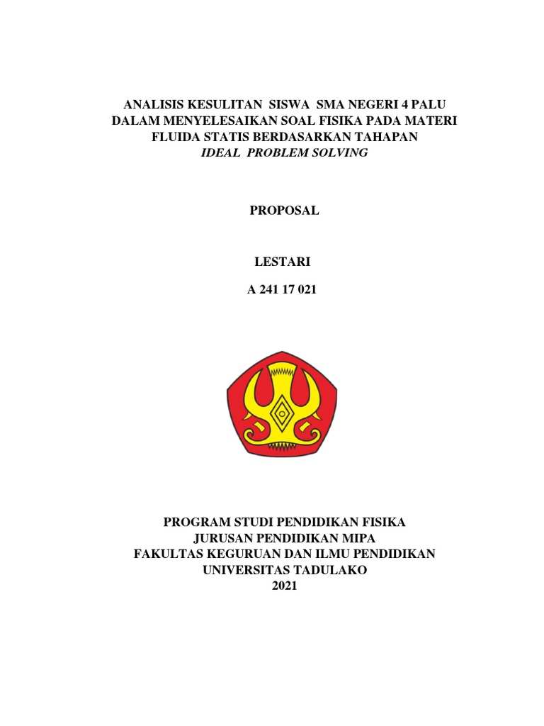 Proposal Lestari - A24117021 | PDF | Karier & Perkembangan | Sains & Matematika