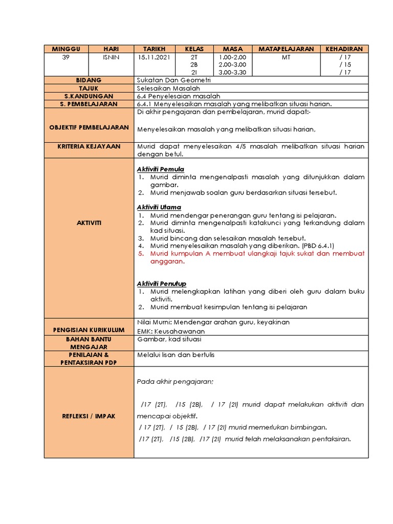 RPH M39 | PDF | Metode & Bahan Ajar | Seni