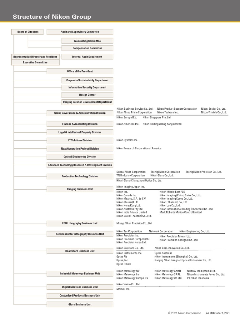 Structure of Nikon Group | PDF | Nikon