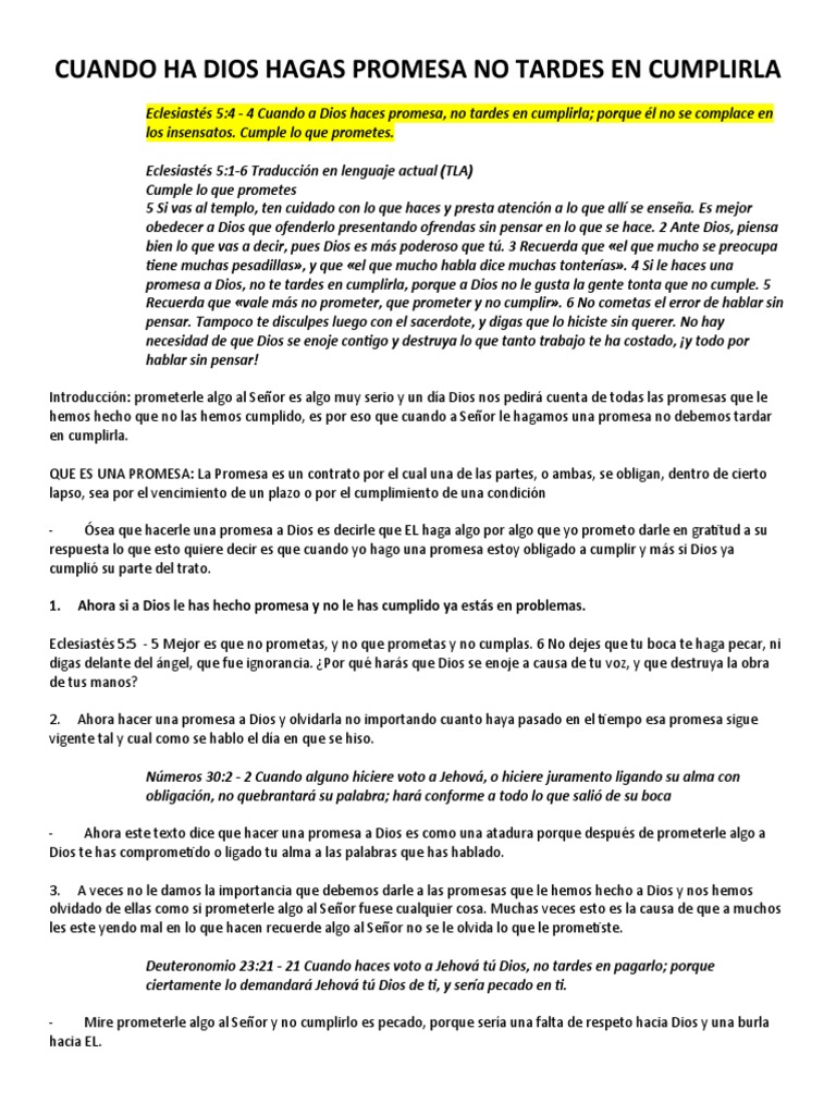 La Importancia de Cumplir las Promesas Hechas a Dios | PDF | Jacob