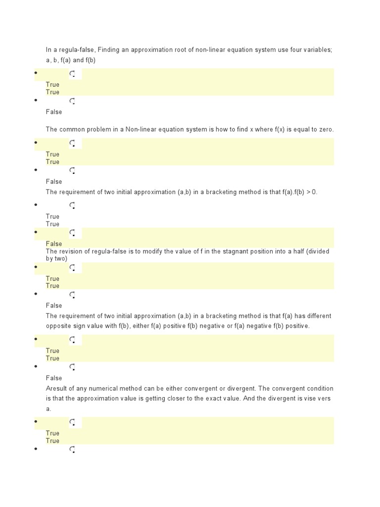 Bracketing Method Quiz | PDF | Approximation | Equations