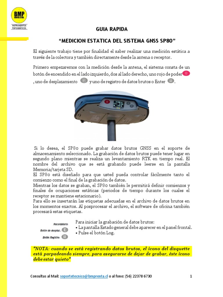 Spectra Precision GNSS SP80 Levantamiento Estatico Survey Pro | PDF ...