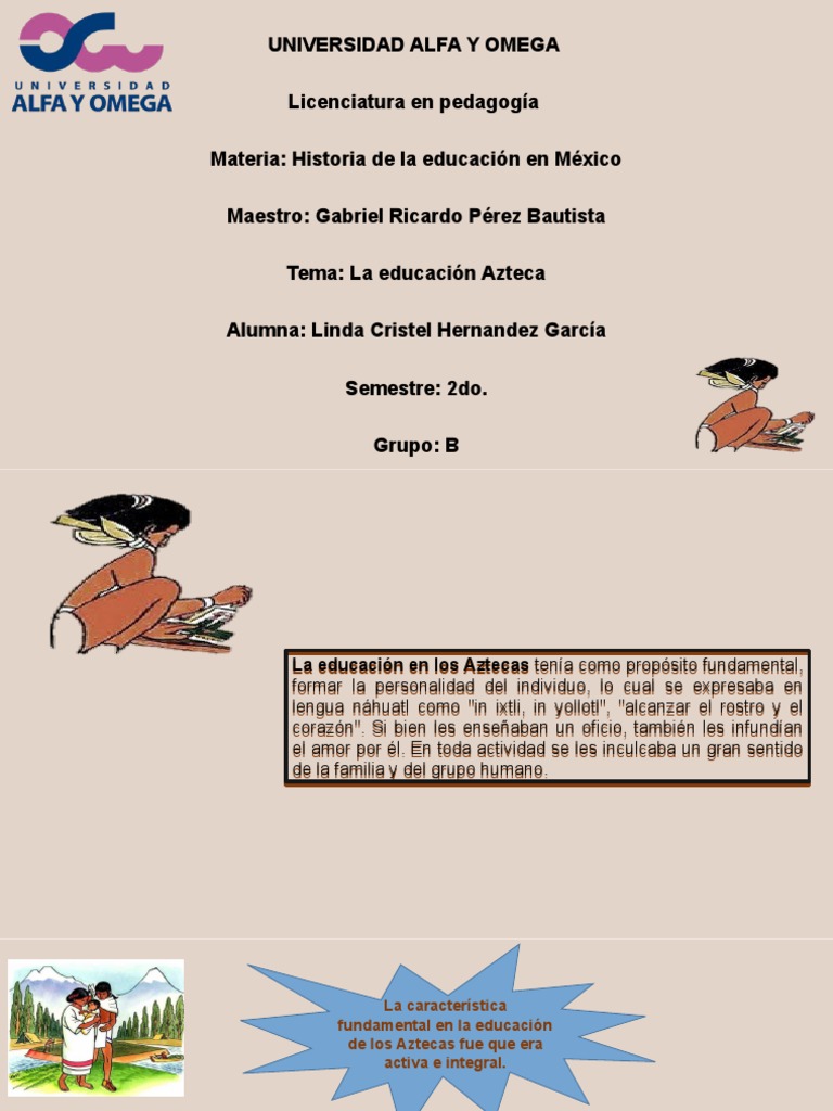 Educacion Azteca Linda Cristel Hdez Garcia | PDF | Aprendizaje | Cognición
