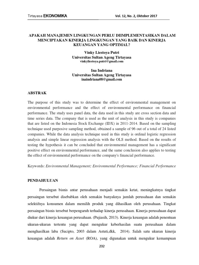 Jurnal Managemen Lingkungan | PDF