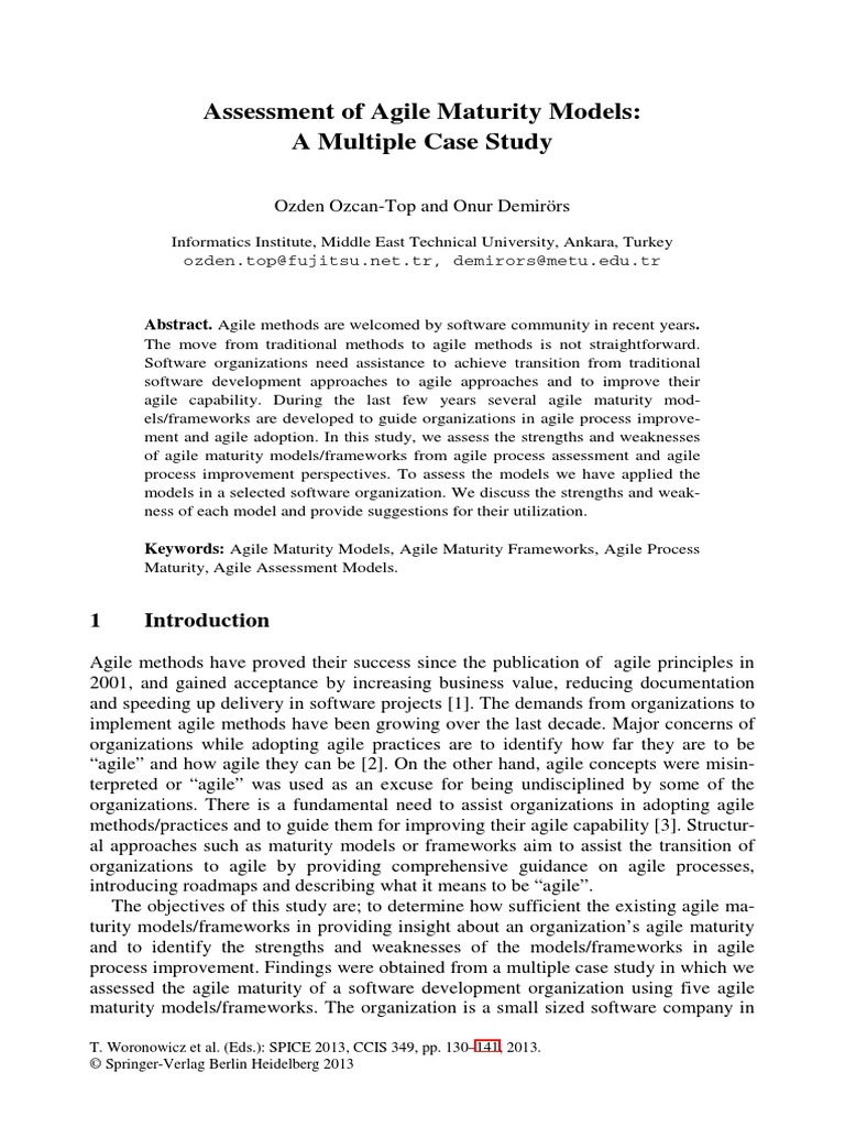 Assessment of Agile Maturity Models: A Multiple Case Study | PDF ...