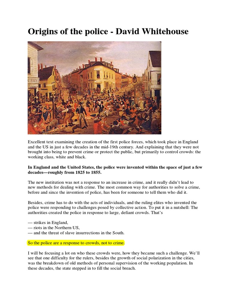 Origins of The Police | PDF | Police | Capitalism